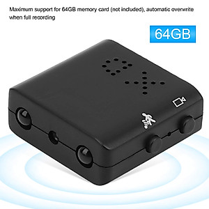 Salaty Motion Detection Camera, Plug and Play Motion Detection Recording 1080P Mini Security Camera, 3x2.8x1.1cm for Office Home