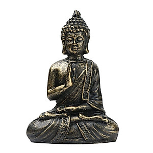 Buddha Incense Sticker Burner Holder with Bell, Bell Beater - Zen Statue Ornament for Desk Home Décor (1：15x14x13cm)