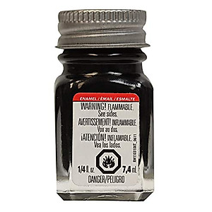 Testors 1147TT Black, Gloss, 0.25 fl oz Enamel Paint, (Pack of 1)