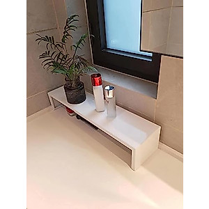 MACCANN&ESSIN Expandable in Cabinet Shelf Rack Organizer Stackable Kitchen Counter Storage Shelf Rack Sink Shelf Riser Countertop Storage White