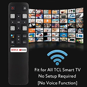 Universal Remote for All TCL Smart TV, TV Remote Control Replacement RC802V for All TCL TV Android 4K TVs - No Setup Required [Without Voice Command]