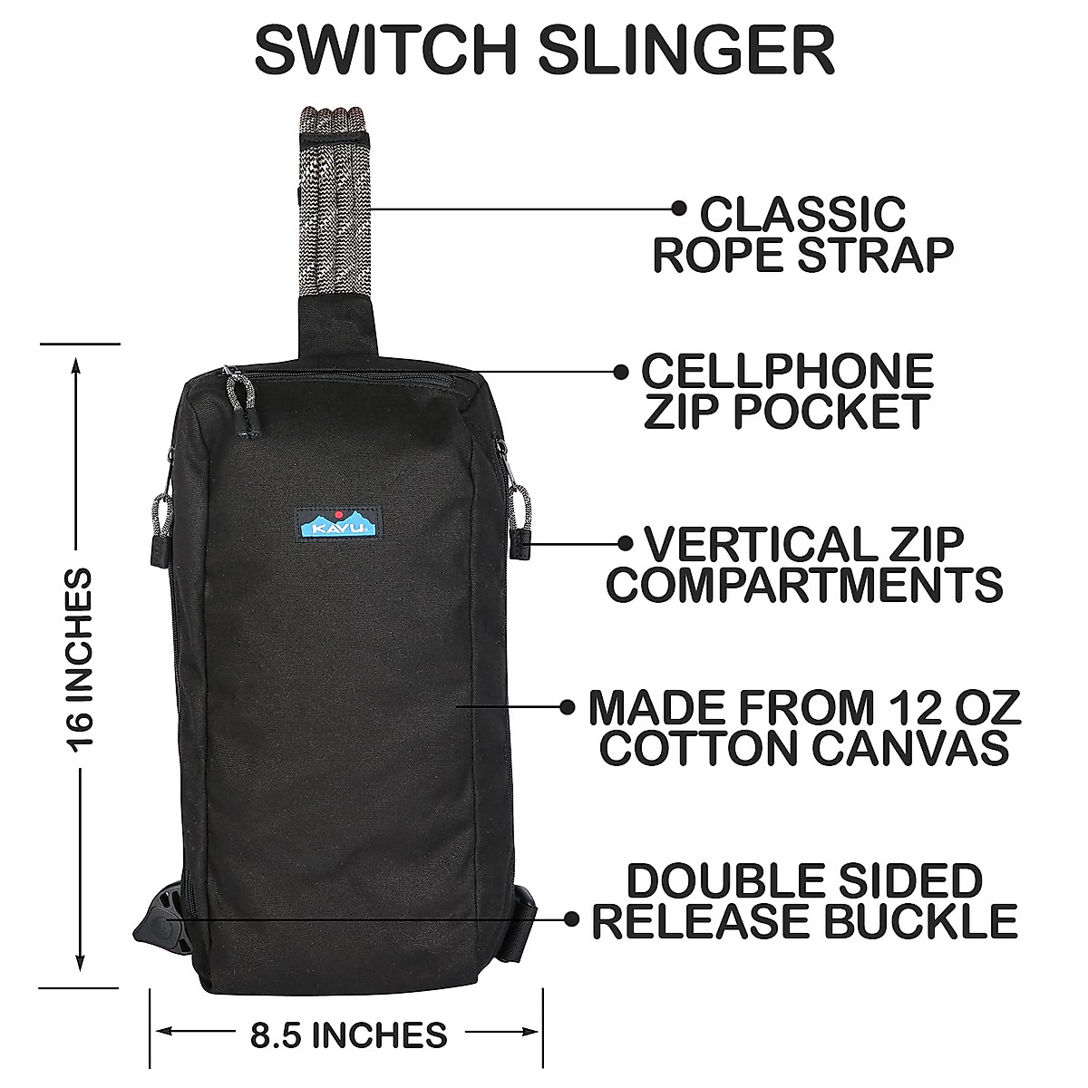 KAVU Switch Slinger Rope Pack Crossbody Rucksack - Sunsets Forever
