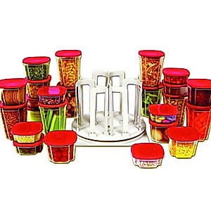 Spin and Store (8 oz, 16 oz and 24 oz, Red Lids)