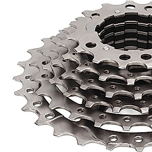 Mountain Bike 8 Speed Cassette, Smoother Shifting Multi Layer Electroplating Deficient Gear Design 8 Speed Cassette for Road Bike