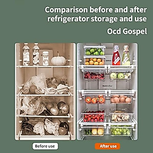 BLCEE Pet Drawer-style Refrigerator Storage Box - Large Capacity Sealed Fresh-keeping Box, Transparent Kitchen Storage Bin, Egg Carton