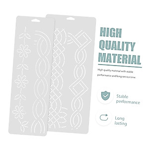 EXCEART 2Pcs Quilting Stitching Template Floral Stencil Flower Stencils Circle Template Motion Quilting Patterns Sewing Supplies Hand Quilting Plastic Clothing Crafting templates Wave