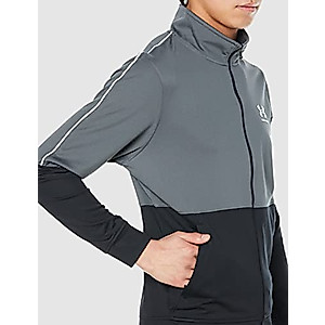 Under Armour Men's Pique Track Jacket, Pitch Gray (012)/White, Medium