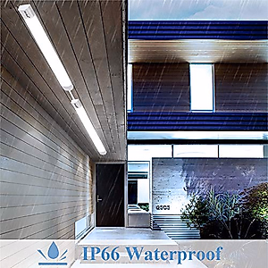 Airand LED Shop Lights for Garage with Plug, Waterproof Linkable LED Tube Light 5000K Under Cabinet Lighting,3600 LM LED Ceiling and Closet Light 36W, Corded Electric with ON/Off Switch