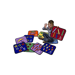 Learning Carpets - CPR735 Let’s Learn How to Count Seating Squares, 14” by 14” Each (Set of 10) – Fun, Colorful Graphics – Learn to Count from 1-10, Teaches Number Association – Easy to Store and Move