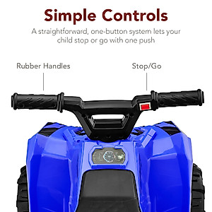 Best Choice Products 6V Kids Ride On Toy, 4-Wheeler Quad ATV Play Car w/ 1.8MPH Max Speed, Treaded Tires, Rubber Handles, Push-Button Accelerator - Blue