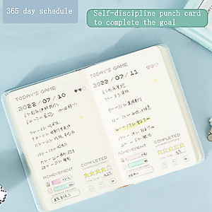 Undated Daily Planner 365 Days Notebook Game Design Pocket Organizer Appointment Book Journal Notebook A6 mini Cute Diary (Pink)