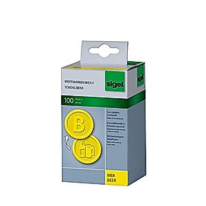 Sigel WM004 Tokens Beer, Yellow, Ø 0.98 inch, 100 pcs.