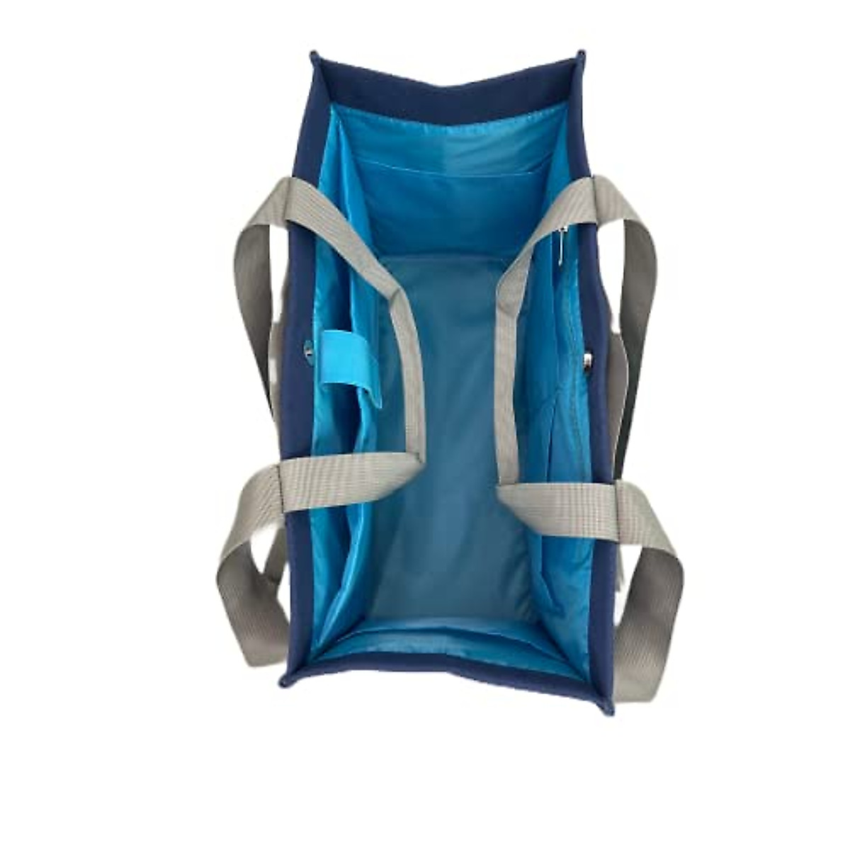 Premium Canvas Tote Bag (16Wx12H x7D) Pancake Mini Folds Flat, Slip-in Pockets, Removable Base, Anti-Theft Pocket