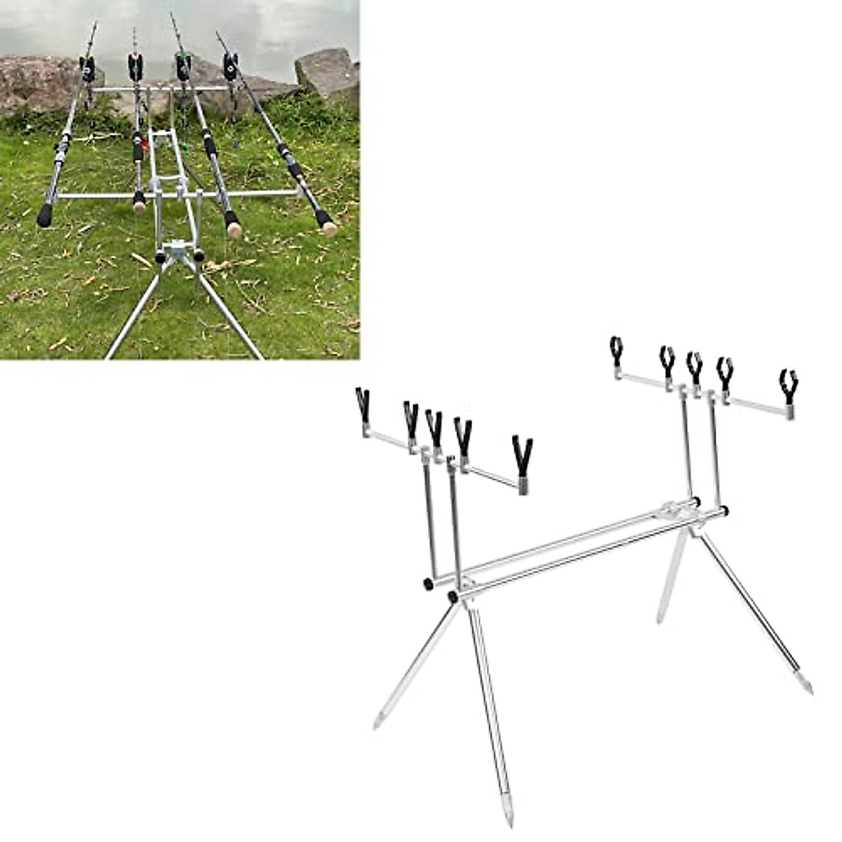 Velaurs Fishing Rod Stand Holder, Fishing Accessory Aluminium Alloy Material for Outdoor for Fishing