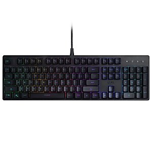 Monoprice Collider Gaming Keyboard - Membrane, RGB Lighting, 19-Key Rollover, Spill Resistant, for Computer PC Gamer - Dark Matter