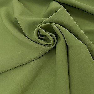 Texco Inc Solid Color Polyester Spandex 4-Way Twill Stretch Work Clothes, Formal Wear, and DIY Projects/Apparel Fabric, Green Moss 3 Yards