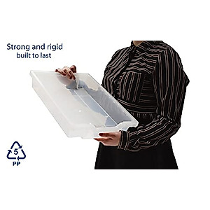 Gratnells Shallow F1 Storage Tray, Pack of 8, Heavy Duty School, Industrial & Utility Storage Bins, 12.3" x 16.8" x 3" (Translucent)