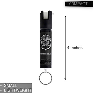 POLICE MAGNUM Small Pepper Spray Self Defense- Max Heat Strength OC- Made in The USA- 3 Pack 3/4oz GID Keyrings (Glow in Dark)