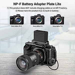 SmallRig NP-F Battery Adapter Plate Lite for Sony NP-F Battery, w/ 12V/7.4V Output Port, LED Low Battery Indicator - 3018