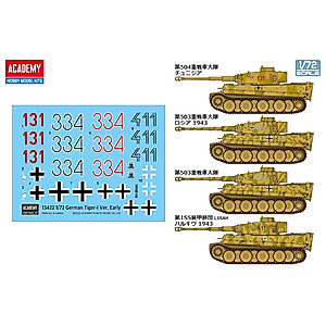 ACADEMY Models German Tiger I Early, Scale 1/72, Model Kits