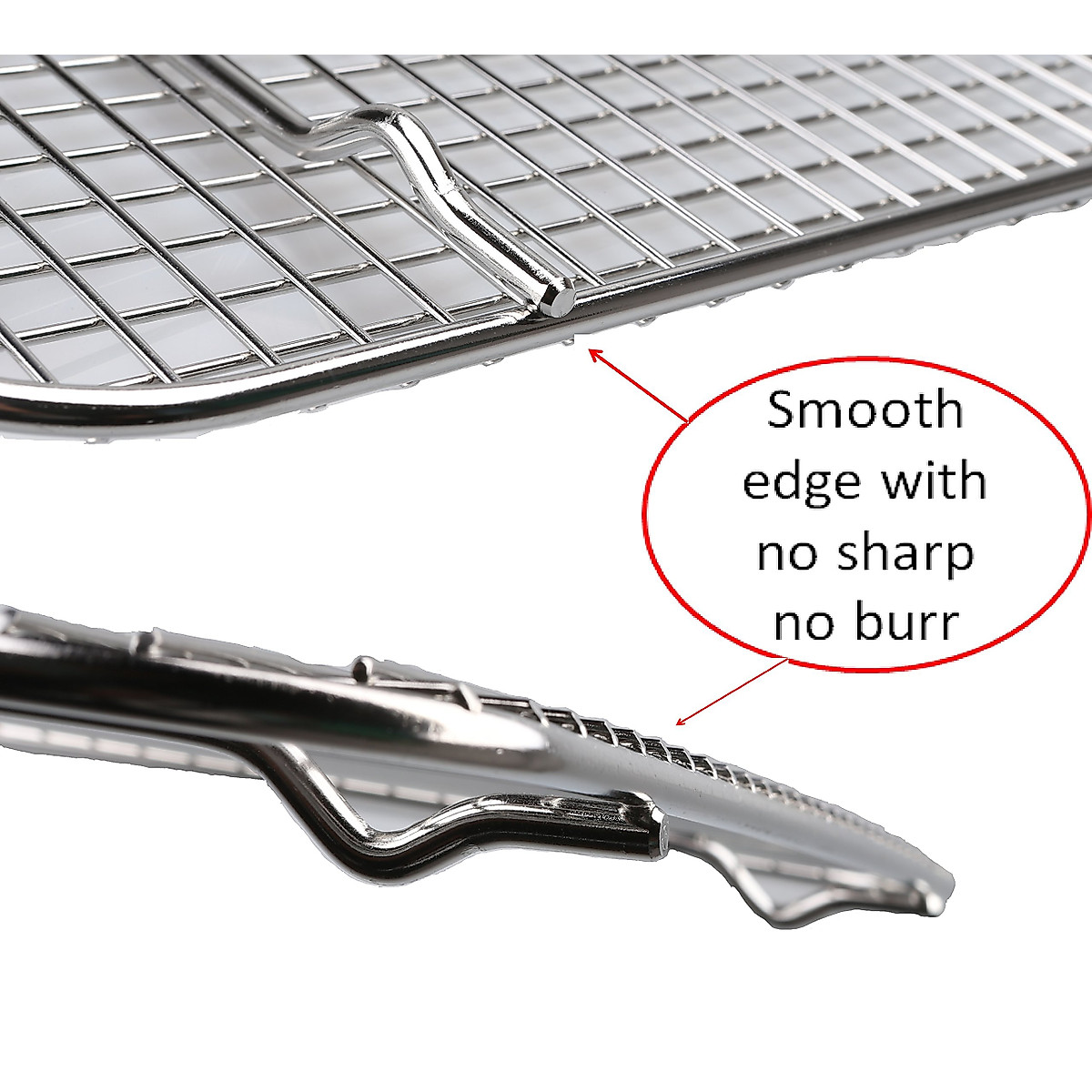 MASTERRACK Jelly Roll Pan Stainless Steel Cooling Rack and Wire Grate Heavy Duty (10"X14.75"X0.7")