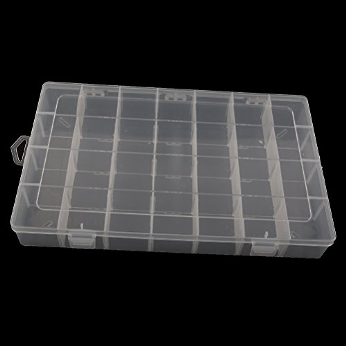 FENICAL Clearn Plastic Jewelry Organizer Box 28-Grid Storage Container Case with Removable Dividers