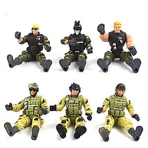 Fycooler US Army Men and SWAT Team Toy Soldiers Action Figures Playset with Military Weapons Accessories,Military Soldier Playset Military Figures Army Men Soldiers Toy for Kids Boys Gift,12Pcs