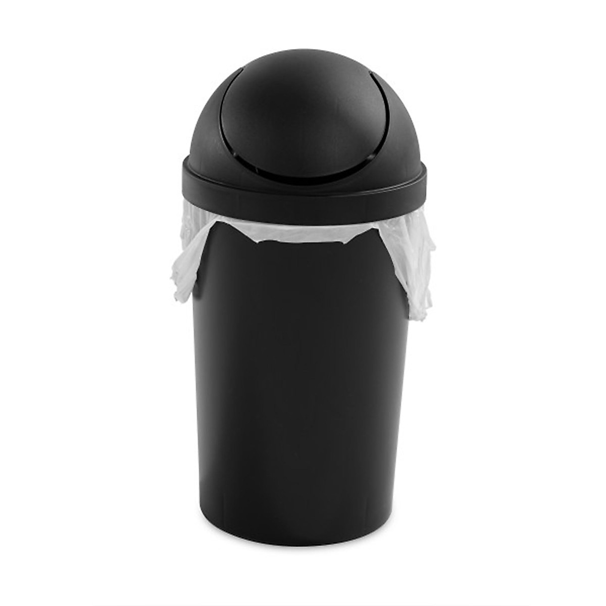 Sterilite 10839006 3 Gallon/11.4 Liter Round SwingTop Wastebasket, Black, 6-Pack