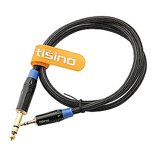 tisino 1/8 to 1/4 Stereo Cable, 3.5mm to 1/4 Adapter Aux Cord Stereo Audio Cable for Guitar, Keyboard Piano, Laptop, Home Theater Devices, Speaker and Amplifiers -Nylon Braid 3ft