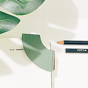 Mshion Leather Bookmark,6 PCs Sector Cute Bookmarks Corner Page Bookmarks for Women Personalized Book Marks for Book Lovers