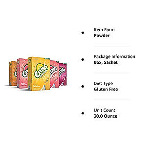 Crush- Powder Drink Mix - Sugar Free & Delicious (Summer Variety, 30 Sticks)