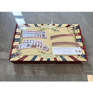 GOTHINK Set of 4 - Wood Curved Playing Card Holder for Kids Adult Seniors Solid Wood Cards Holders for Playing Cards 13.4 x1.4 x 0.5 Inch Non Slip Card Deck for Bridge Canasta Strategy Card Games