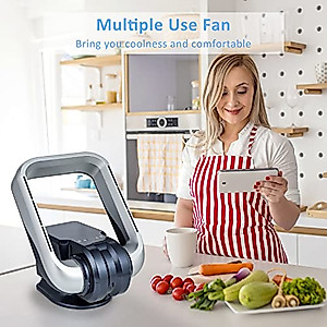 InfiniPower Wall Mounted Fan Bladeless with Remote Controller, 2-in-1 No Leaf Heater & Fan Combo with Rotatable Head, 9-Hour Timing, 3 Gear Normal & Heating Airflow Adjustable, Grey, 15.7 "