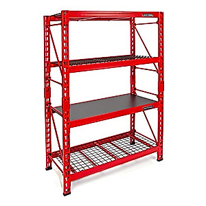 Craftsman 2-Shelf 3-Foot Tall Stackable Tool Chest Depth Storage Rack, 2-Pack, Red