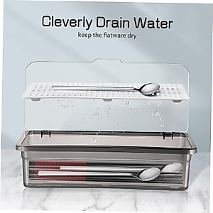 Cabilock Kitchen Drawer Organizer With Lid:3 Pcs Flatware Tray Silverware Tray Kitchen Cutlery Tray and Utensil Storage Container for Flatware and Silverware