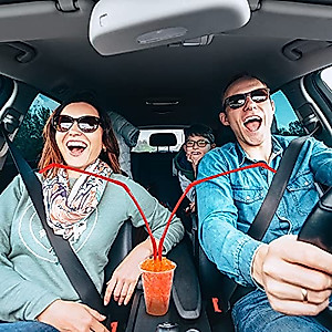 12 Pieces Flexible Drinking Straws Extra Long Plastic Straws for Camping Limited Mobility Situations Dishwasher (Red, 28 Inches)