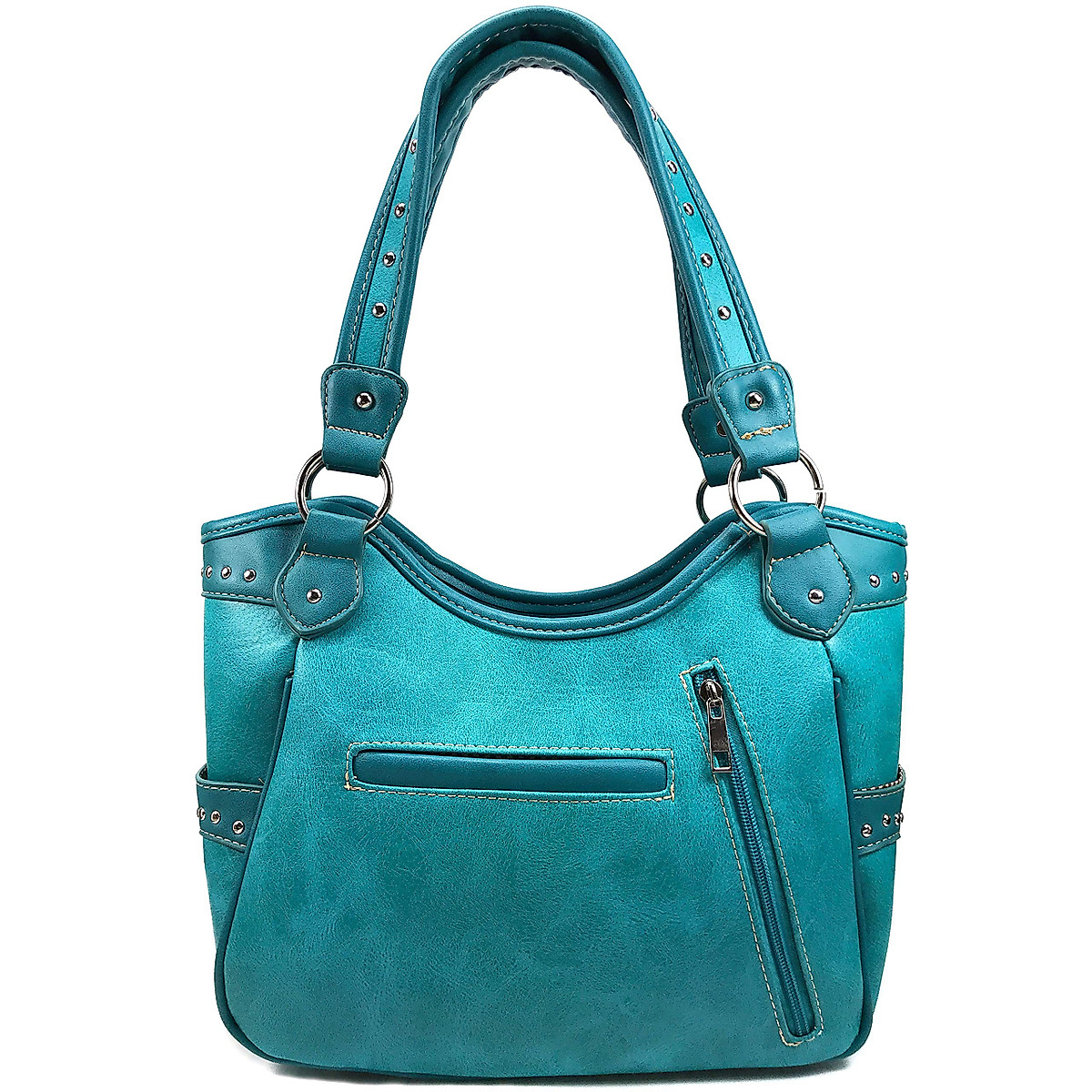 Zelris Faith Love Hope Cross Angel Wing Women Conceal Carry Women Tote Purse Set (Teal Blue)