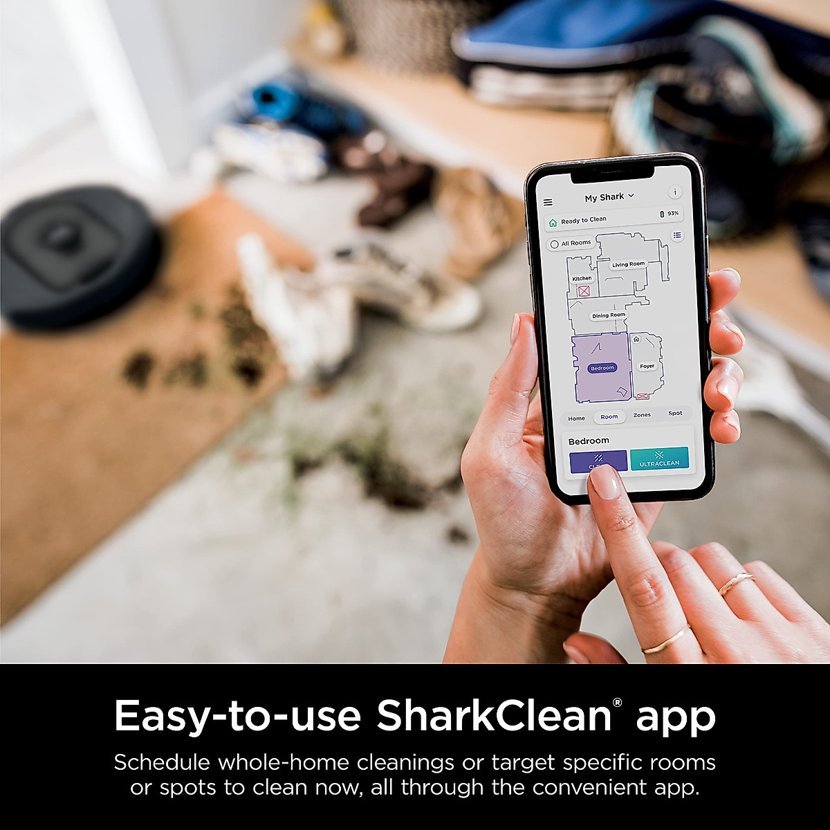 Shark AV2501S AI Robot Vacuum with HEPA Self-Empty Base, Bagless, 30-Day Capacity, LIDAR Navigation, Perfect for Pet Hair, Compatible with Alexa, Wi-Fi Connected, Black