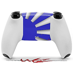 WraptorSkinz Skin Wrap compatible with Sony PS5 DualSense Controller Rising Sun Japanese Flag Blue (CONTROLLER NOT INCLUDED)
