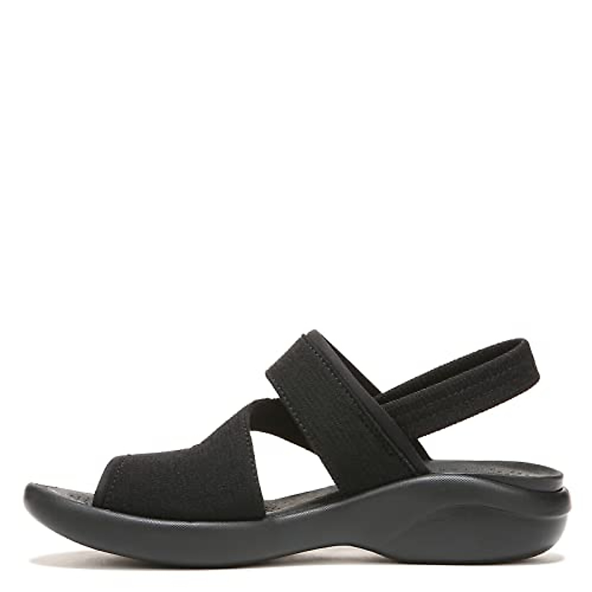 BZees Womens Cleo Strappy Sandal, Black, 8 Wide US