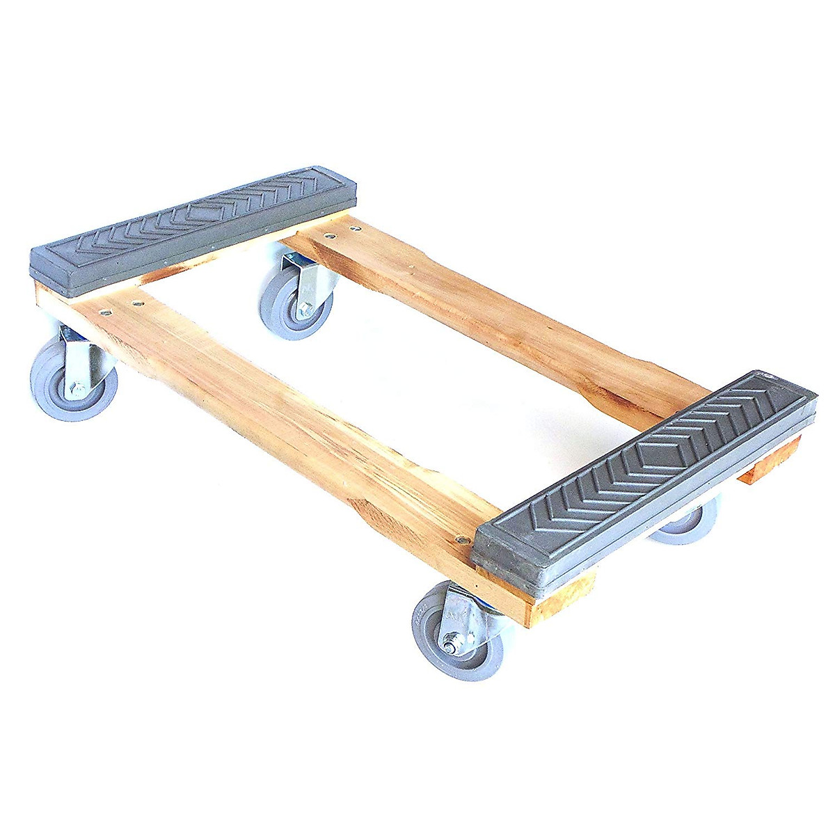 Rk Safety Dolly Cart, 30"X17" Hardwood Rubber End Caps Dolly, 1200lbs Capacity Rubber Dolly with 5" inch 4 Wheel