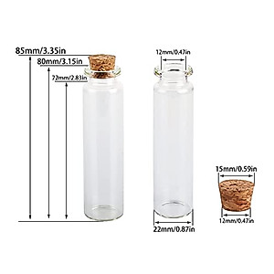 MaxMau Small Glass Bottles with Cork Stoppers,100pcs Tiny Jars Mini Glass Vials 20ml for DIY Art Craft Storage Wedding Favors