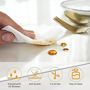 Deep Dream 2.0mm Clear Desk Cover Protector, 14×24 Inch Clear Table Protector, Rectangular Vinyl Desk Pad, PVC Plastic Table Cover for Office, Dresser, Night Stand, Computer & Writing Desk Tabletop