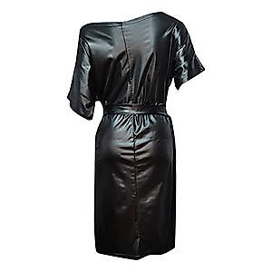 Western Clothes for Women, Maxi Dresses V Neck Dress Tall Summer Dresses Women, Women's Fashion Dress Elastic Leather One Neck Belt Dress 2023 Dresses Maxi Flirty Fitted Dress Sun (M, Black)