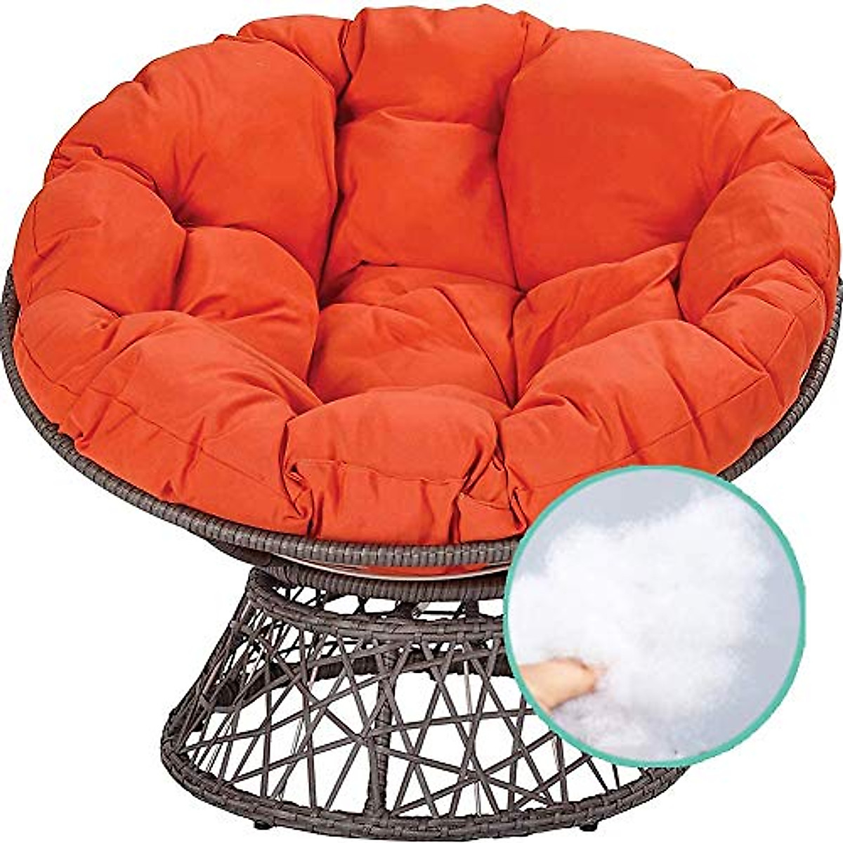 SAZDFY Round Corduroy Seat Cushion,Four Seasons Radar Chair Pad,Thicken with Ties Chair Cushion for Wicker Chair Wooden Chair Round Chair-Dark Brown e 90x90cm(35x35inch)