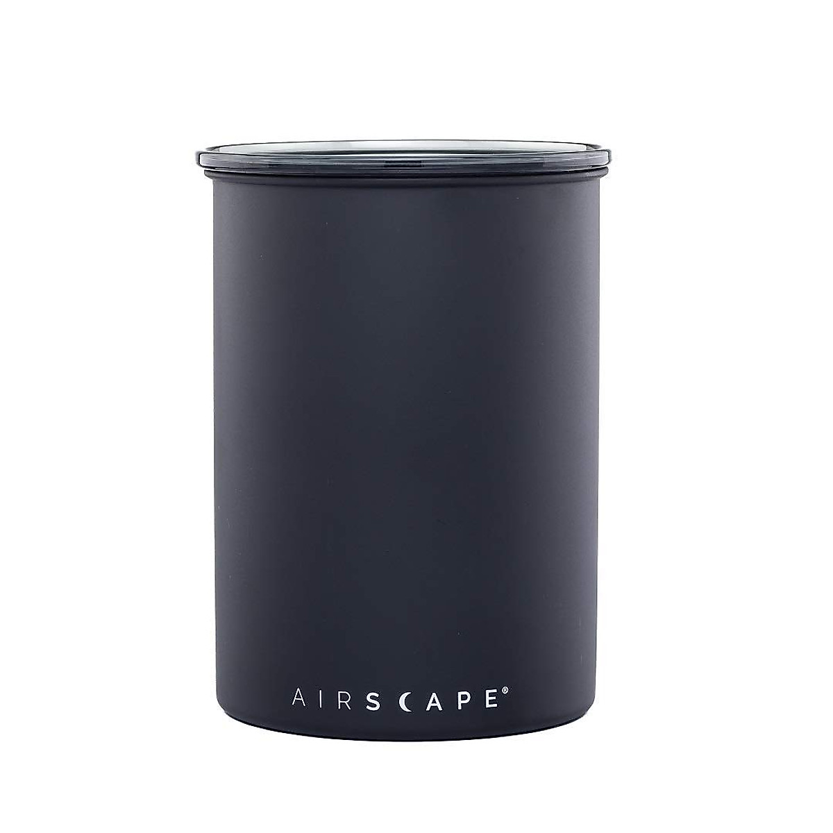 Planetary Design Airscape Stainless Steel Coffee Canister - Set of 2 - Food Storage Container - Patented Airtight Lid Pushes Out Excess Air - Preserve Food Freshness (Small & Medium, Matte Black)