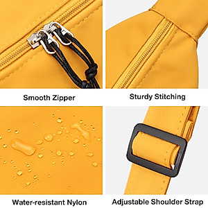 Crossbody Bag for Women Men Small Crescent Bag with Adjustable Strap Nylon Hobo Shoulder Bag Handbag for Sport Travel Work (Orange Yellow)