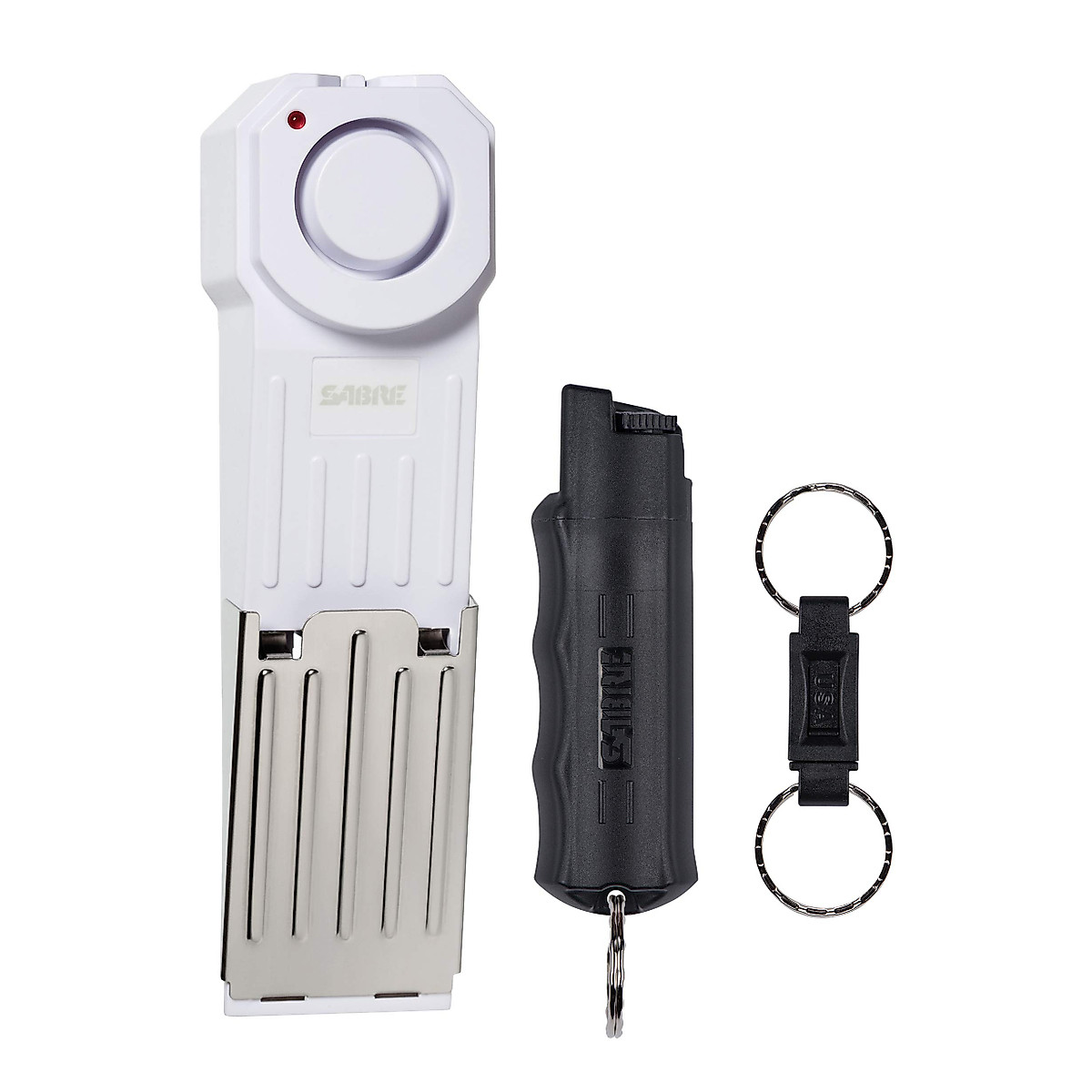 SABRE Home and Away Campus Safety Kit with Pepper Gel and Door Stop Alarm, 25 Bursts, 12-Feet (4-Meter) Range, Gel is Safer, 120dB Siren, Audible up to 1,000-Feet (300-Meters)