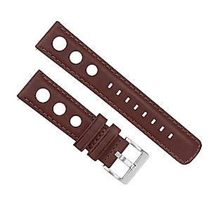 BARTON WATCH BANDS 22mm Chocolate - Rally Horween Leather Watch Bands - Integrated quick release spring bars- 316L stainless steel- Choose Strap Color & Width