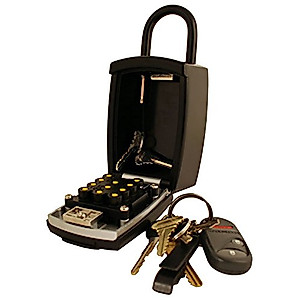 KeyGuard SL-501 Punch Button Large Capacity Key Storage Shackle Lock Box, Black Finish